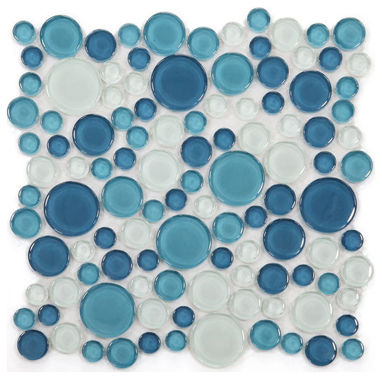 Circular Glass Tile Series for Floors Walls - Contemporary - Mosaic ...