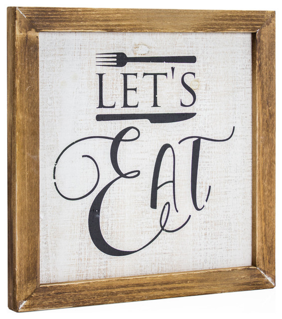 Let's Eat Farmhouse Wood Sign - Farmhouse - Novelty Signs - by American ...
