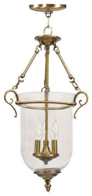 Traditional Three Light Chandelier-Antique Brass Finish - Chandelier ...