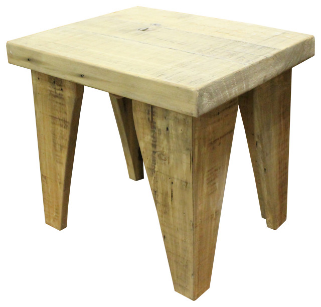 Raw Wood Rustic Handmade Finish Rectangular Wood Stool Table Hcs5603 ...