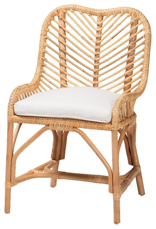 Baxton Studio Arween Modern Bohemian Natural Brown Rattan Dining Chair - Tropical - Dining ...