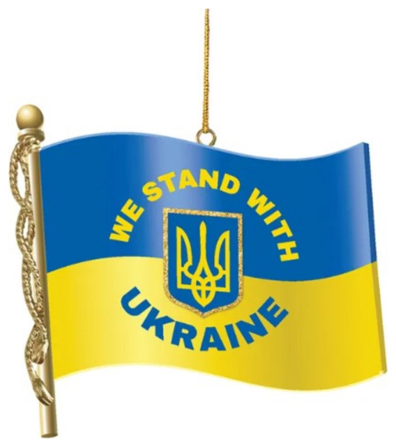 Kurt Adler Resin "We Stand With Ukraine" Flag Ornament - Traditional ...