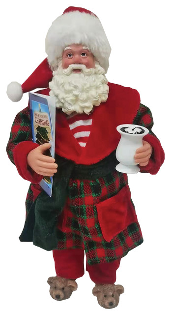 10"Bedtime Story Santa - Traditional - Holiday Accents And Figurines ...