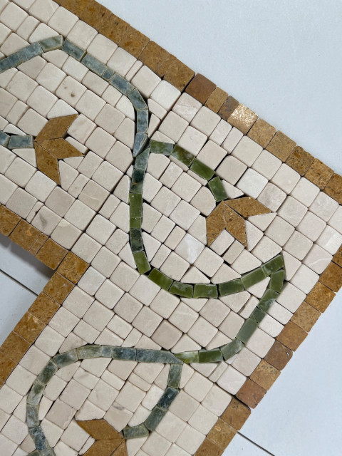 Marble Mosaic Border Listello Accent Tile Edera Antique 4x11 Tumbled, 1 ...