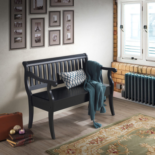 Veranda Storage Bench - Antique Black - Traditional - Accent And ...