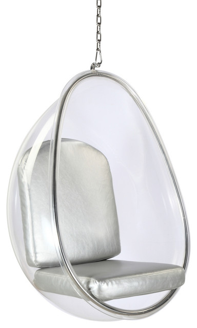 Modern Classics Balloon Hanging Chair, Silver, 50"H x 41"W x 32"D ...