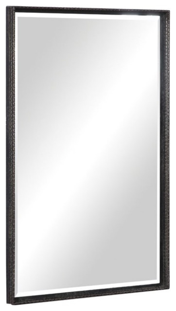 Bowery Hill Contemporary Iron Vanity Mirror in Rustic Bronze ...
