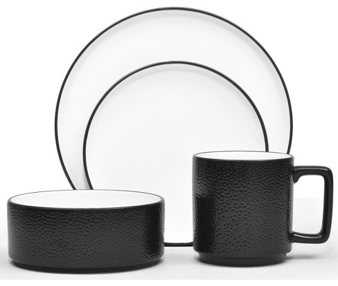 Noritake Colortex Black 32Pc Dinnerware Set, Service for 8 ...
