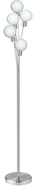 Signature 5 Light Floor Lamp, Satin Chrome - Contemporary - Floor Lamps ...