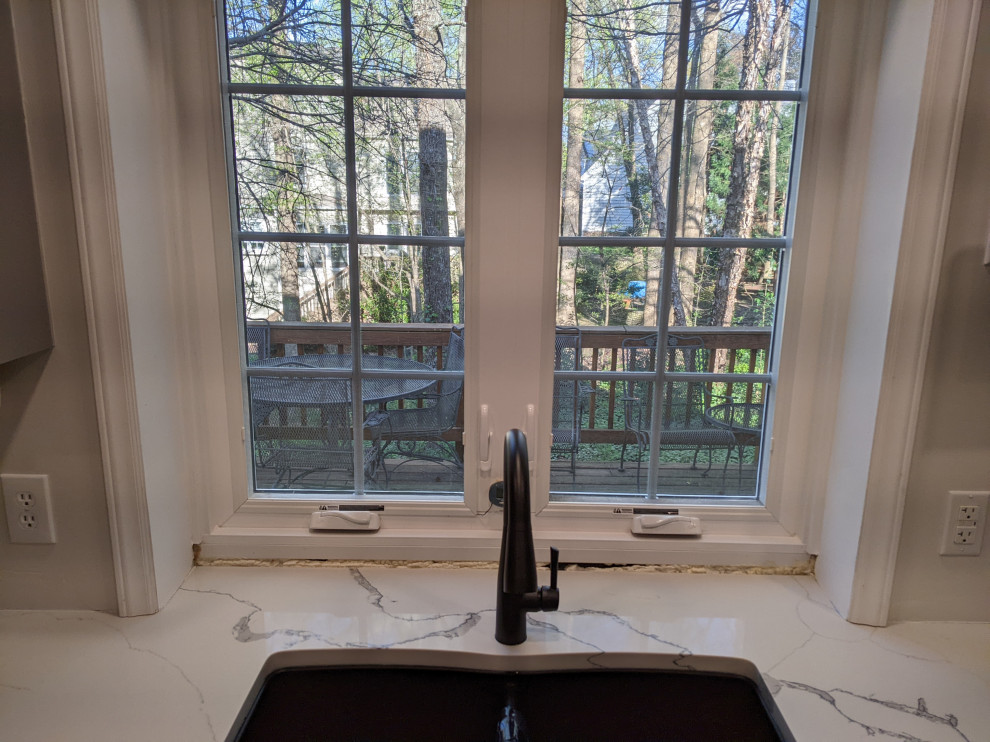 Kitchen backsplash under window?