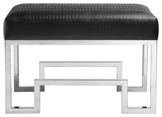 American Home Classic Laurence 18" Stainless Steel/Fabric Stool in ...