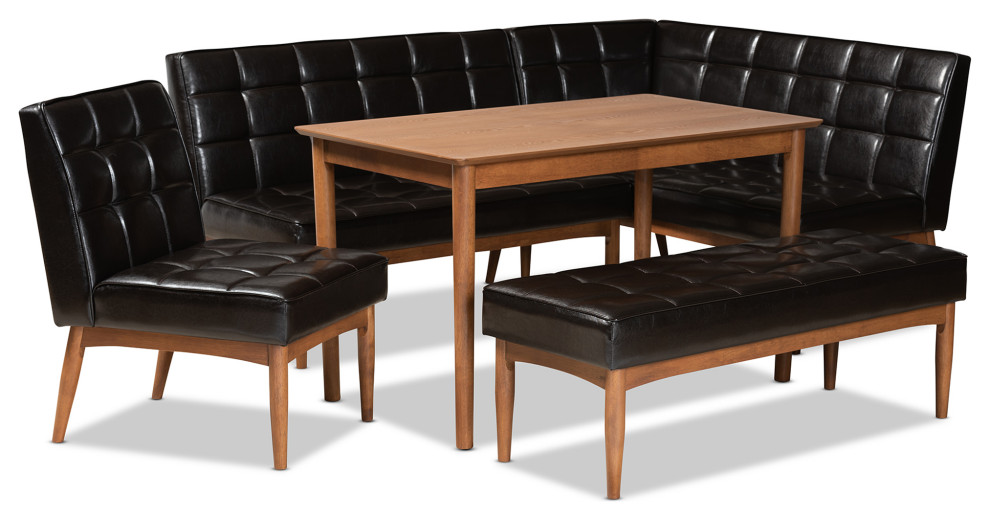 Devin Midcentury Modern 5-Piece Dining Banquette Set - Midcentury ...