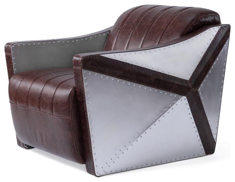Tomcat Aviator Leisure Chair - Aircraft - Aluminum Leather Armchair ...