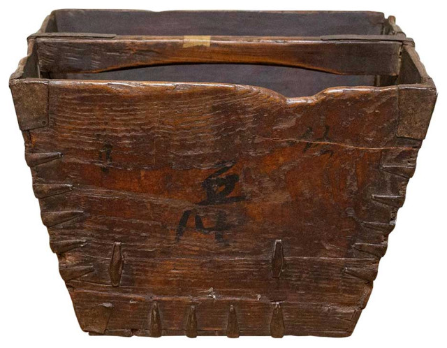 Old Wood Rice Harvesting Basket - Asian - Baskets - by De-cor | Houzz
