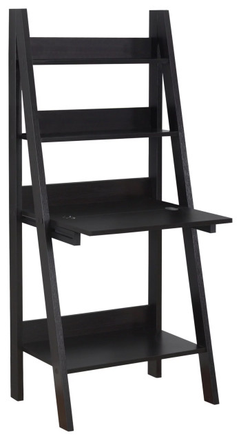 Modern Desk, Ladder Design With Fold Out Top & Spacious Open Shelves ...