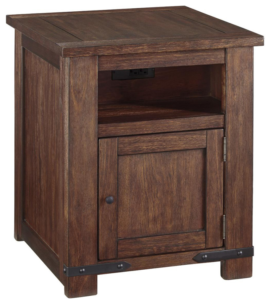 Budmore Casual Brown Rectangular End Table - Transitional - Side Tables ...