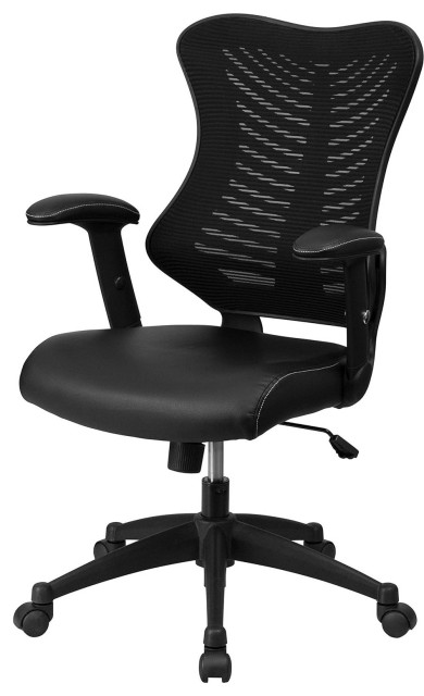 Designer High Back Mesh Executive Chair, LeatherSoft Seat, Adjustable ...