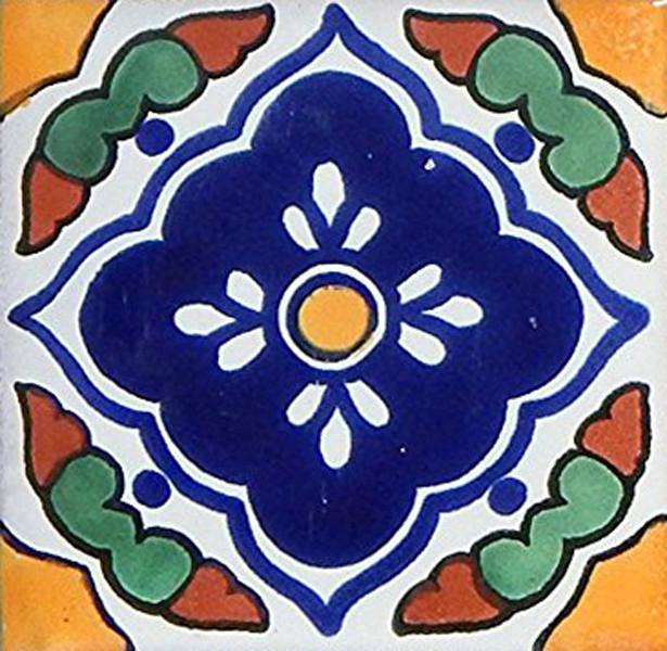 6"x6" Mexican Talavera Handmade Tiles, Set of 40 - Mediterranean - Wall ...