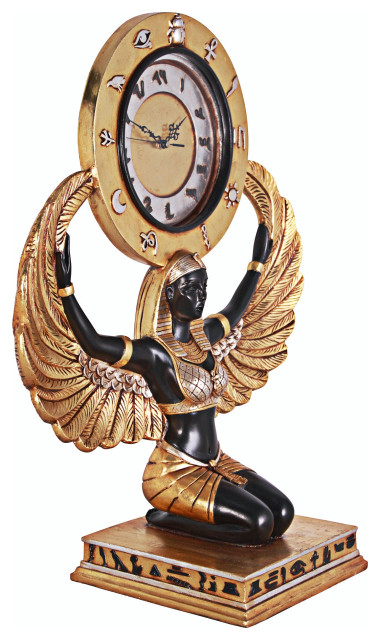 Egyptian Goddess Isis Grand-Scale Clock Statue - Traditional - Desk And ...