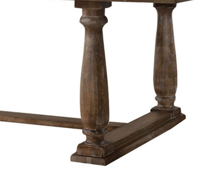 Wooden Dining Table With Rectangular Shape and Angled Legs, Brown ...