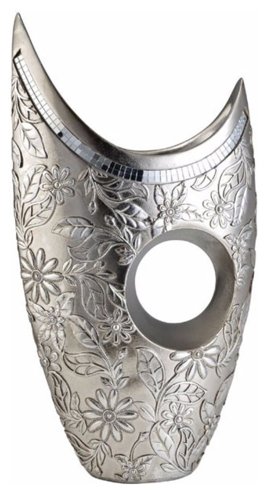 Farrah Traditional Style decorative Vase, Set of four, Silver ...