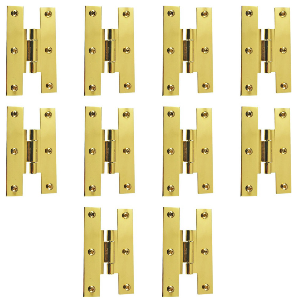 3" Solid Brass Cabinet H Hinge Offset Long Lasting Finish Pack of 10 ...