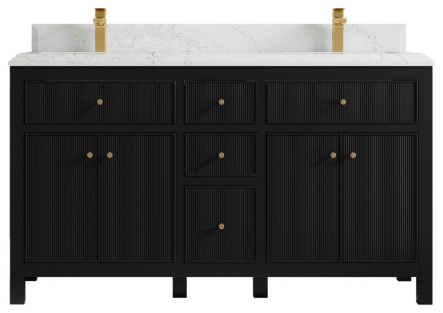 Willow Collection Sonoma Teak, 60" Double - Transitional - Bathroom ...