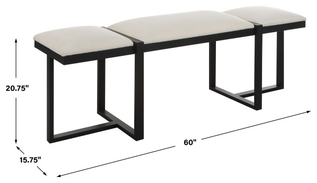 Uttermost Triple Cloud Modern Upholstered Bench - Transitional ...