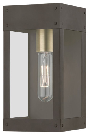 Barrett 1 Light Bronze Outdoor Wall Lantern - Transitional - Outdoor ...