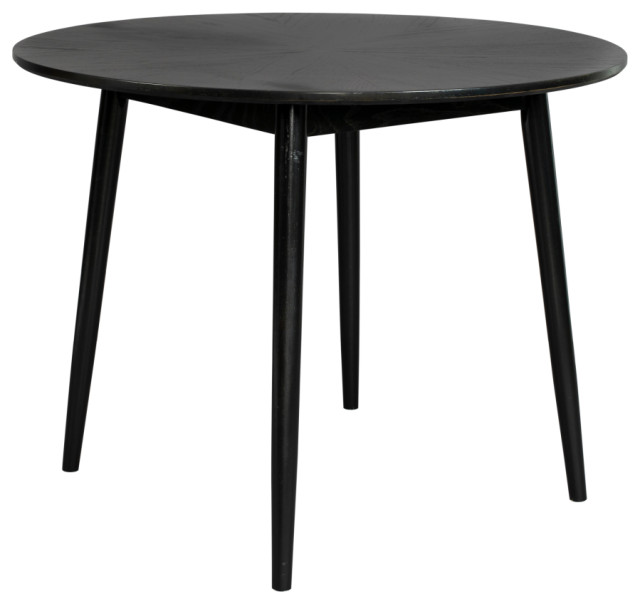 Round Black Wood Dining Table | DF Fabio - Midcentury - Dining Tables ...