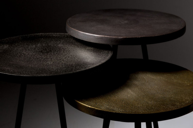 Metal Trio End Table Set (3) | Dutchbone Alim - Midcentury - Side ...