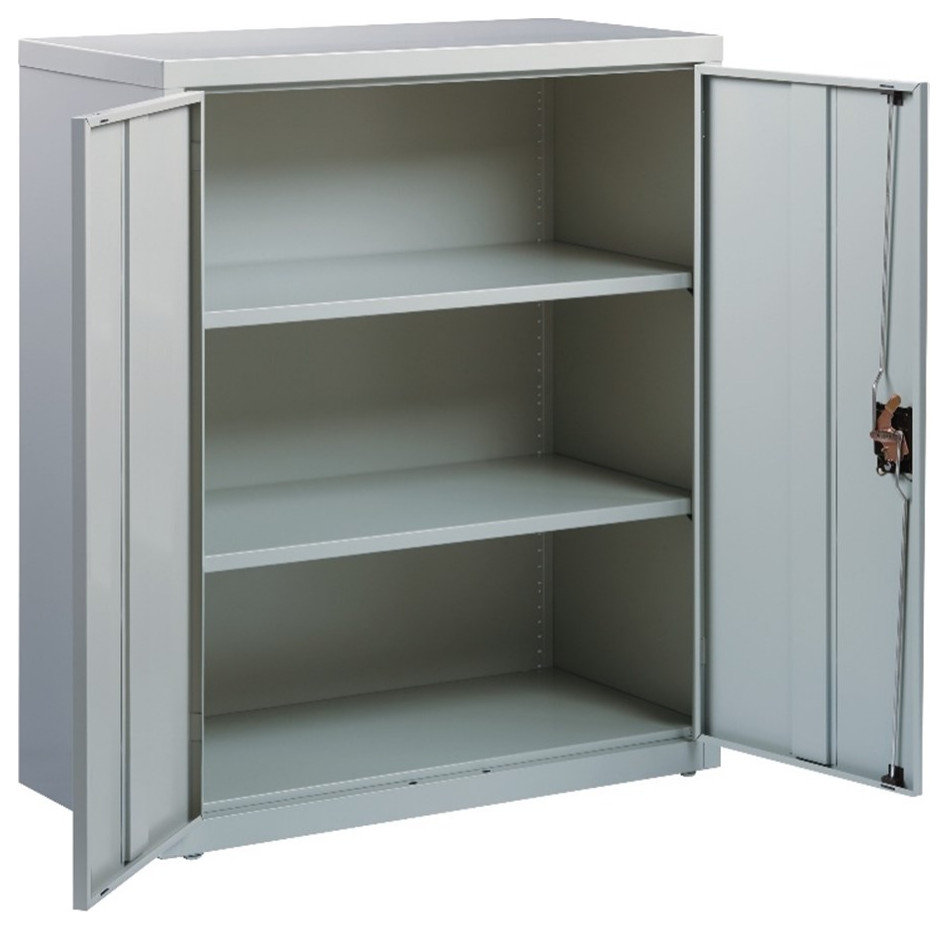 Hirsh 3 Shelf Welded Metal Storage Cabinet in Black - Transitional ...