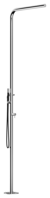 "Skinny" Free Standing Shower Column, Hot and Cold, Hand Spray and Hose ...