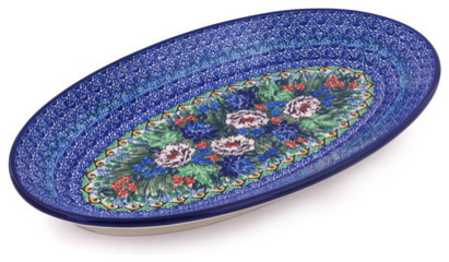 Polish Pottery 15" Stoneware Platter Hand-Decorated Design ...