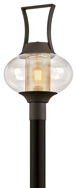 Horton 1-Light Post, Texture Bronze, Clear Glass - Transitional - Post ...