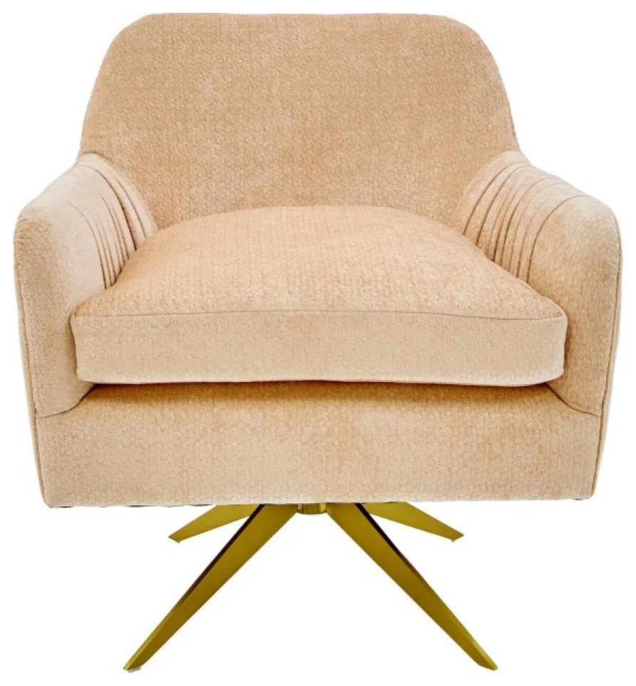 Gwen Modern Peach Velvet Swivel Accent Chair - Contemporary - Armchairs ...