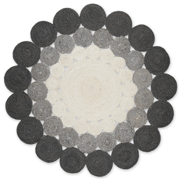 Bohemian Round Natural Jute - White - 3 Ft Round - Area Rugs - by ...