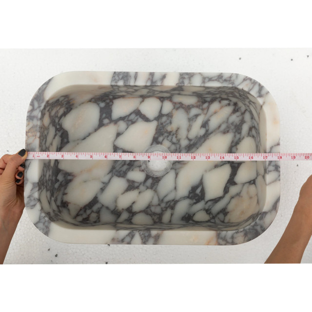 Calacatta Viola Real Marble Rectangular Sink (L)18" (W)12" (H)7 ...
