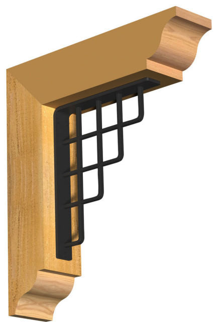 Diane Traditional Ironcrest Bracket Single Brace, 4" Thick, 18"x20 ...