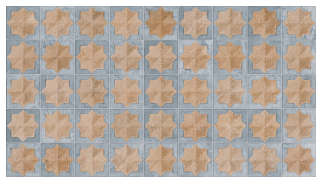 Tetuan Astre Cotto Blue Porcelain Wall Tile Sample - Wall And Floor ...