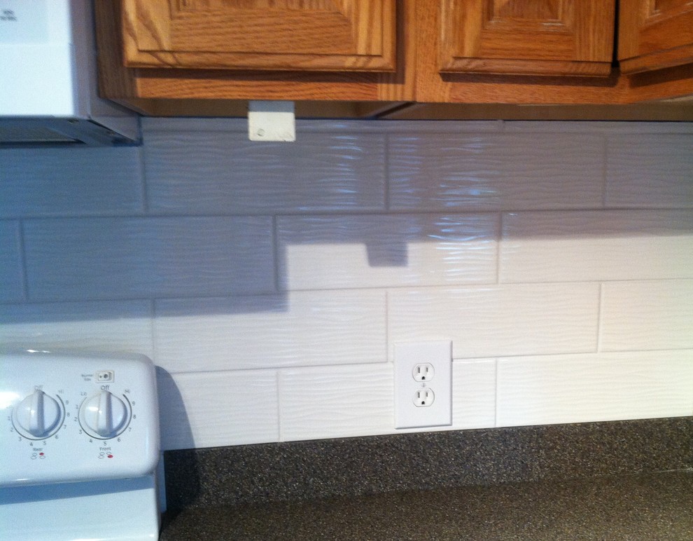 Kitchen remodel with wavy textured subway tiles - Traditional - Other ...