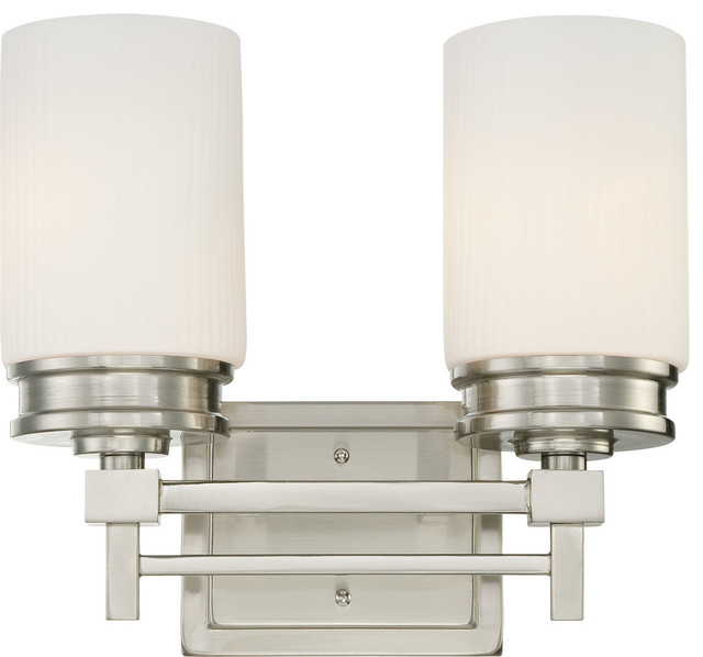 Wright 2 Light - Vanity Fixture With Satin White Glass - Transitional ...