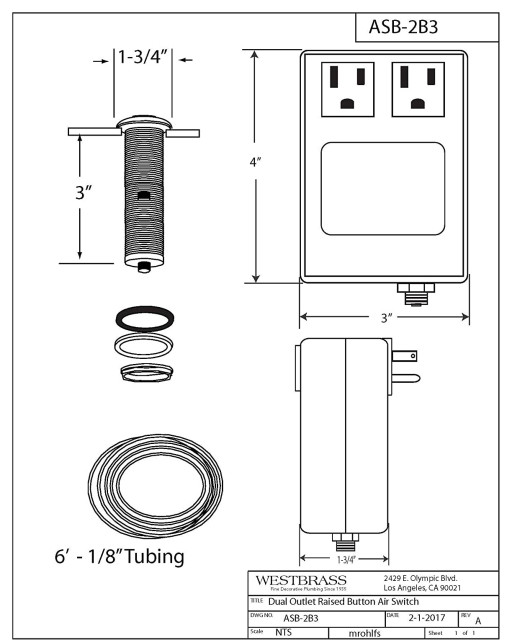 Disposal Air Switch And Dual Outlet Control Box In Powder Coated Flat ...