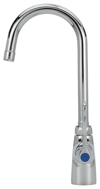 Unique Bathroom Faucet, Gooseneck Spout & 2 Wrist Blade Handles, Plated ...