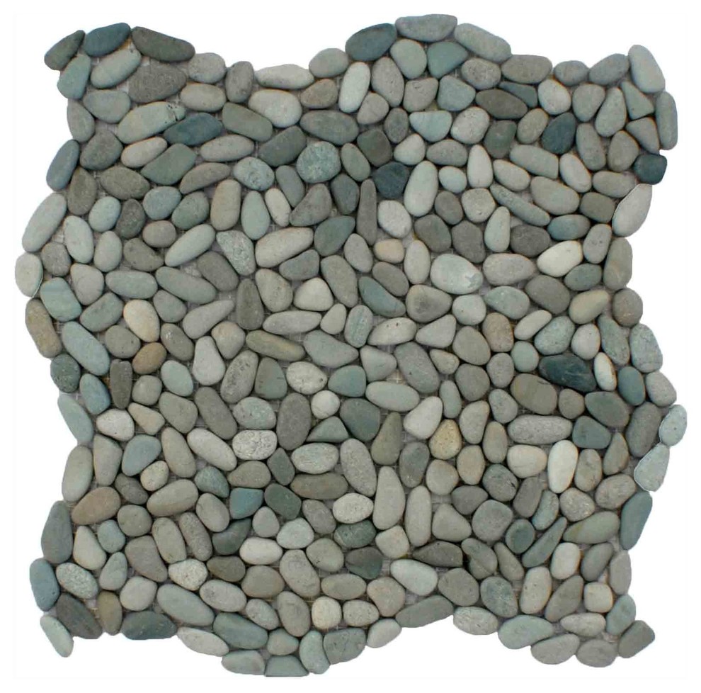 Mini Mint Pebble Tile - Beach Style - Mosaic Tile - by Coverall Stone ...