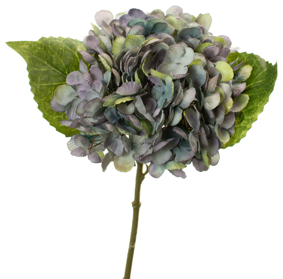 Hydrangea Pick Blue - 13 Inch - (6 stems) - Contemporary - Artificial ...