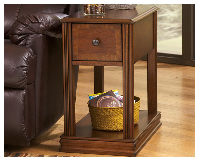 Breegin Contemporary Brown Chair Side End Table - Traditional - Side ...