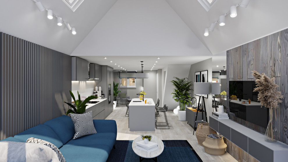 Design Project of the Living Room and Teenage Girl Room in a House ...