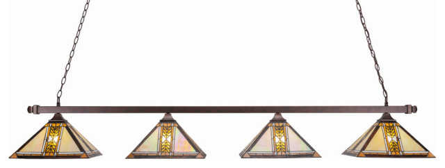 Square 4 Light Bar With Square Fitters - Craftsman - Kitchen Island ...
