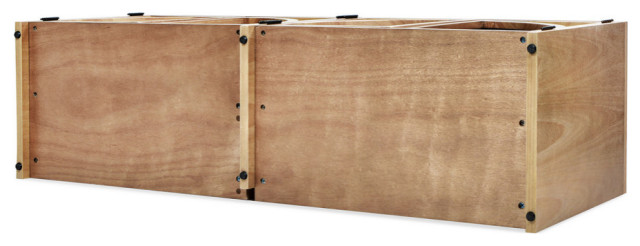 Oliver 65" Arched Door Open-Shelf Display Cabinet, Natural Brown ...